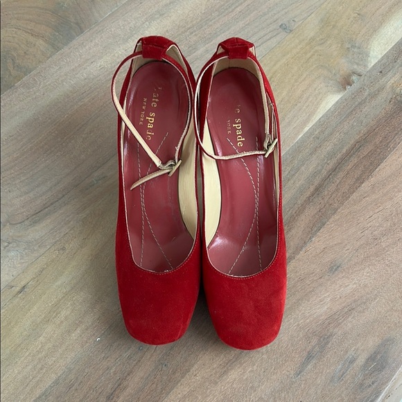 kate spade | Shoes | Kate Spade Red Suede Small Platform Suede Ankle ...